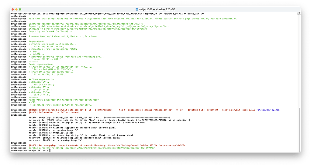 Error while running dwi2response dhollander - MRtrix3 Community Error while running dwi2response dhollander - MRtrix3 Community
