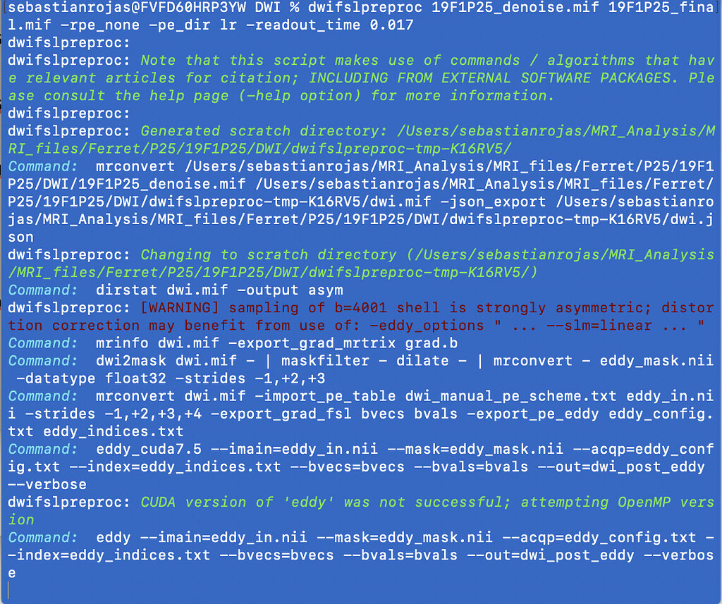 Dwifslpreproc running "forever"? - MRtrix3 Community