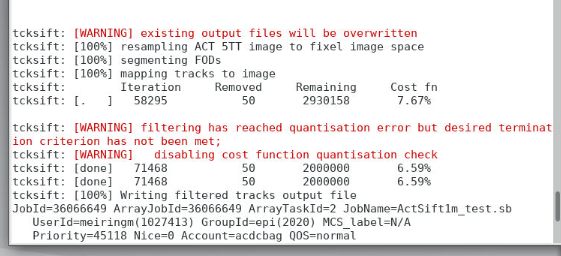 Tcksift Filtering Has Reached Quantisation Error Mrtrix3 Community